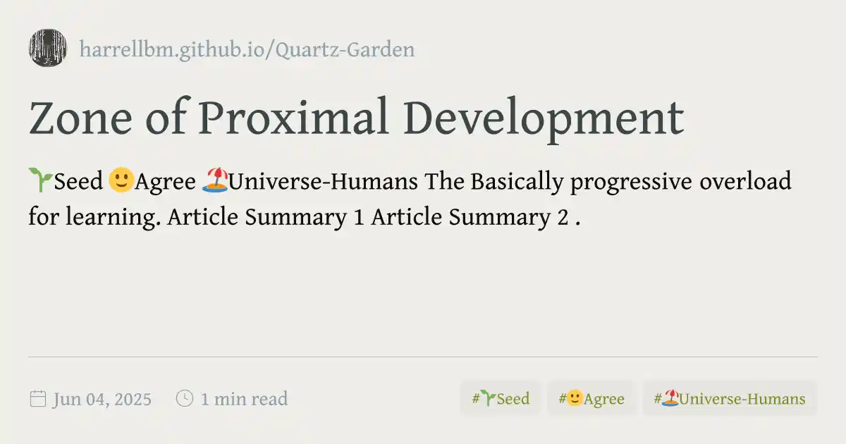 Zone of Proximal Development